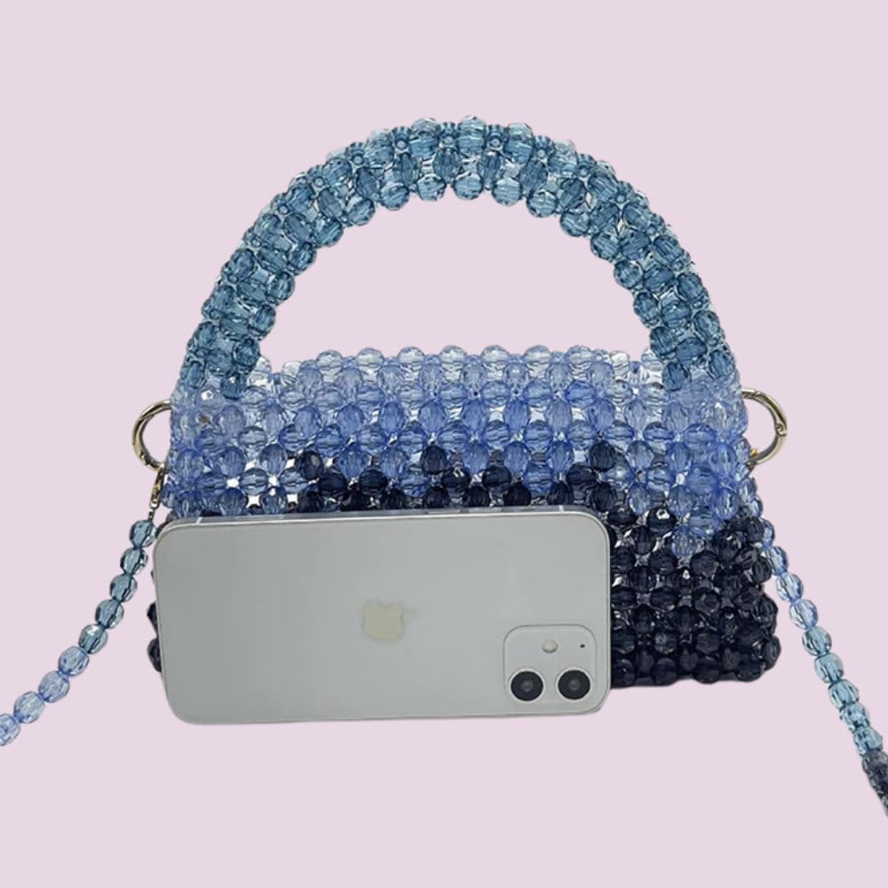 Gradient Blue Beaded Bag, Tote Bags for Women, Fashion Handbags ...
