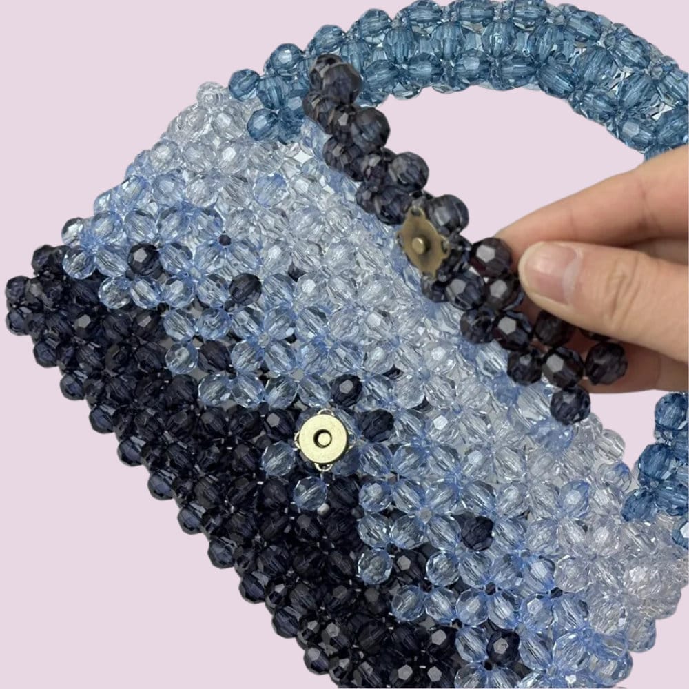 Gradient Blue Beaded Bag, Tote Bags for Women, Fashion Handbags ...