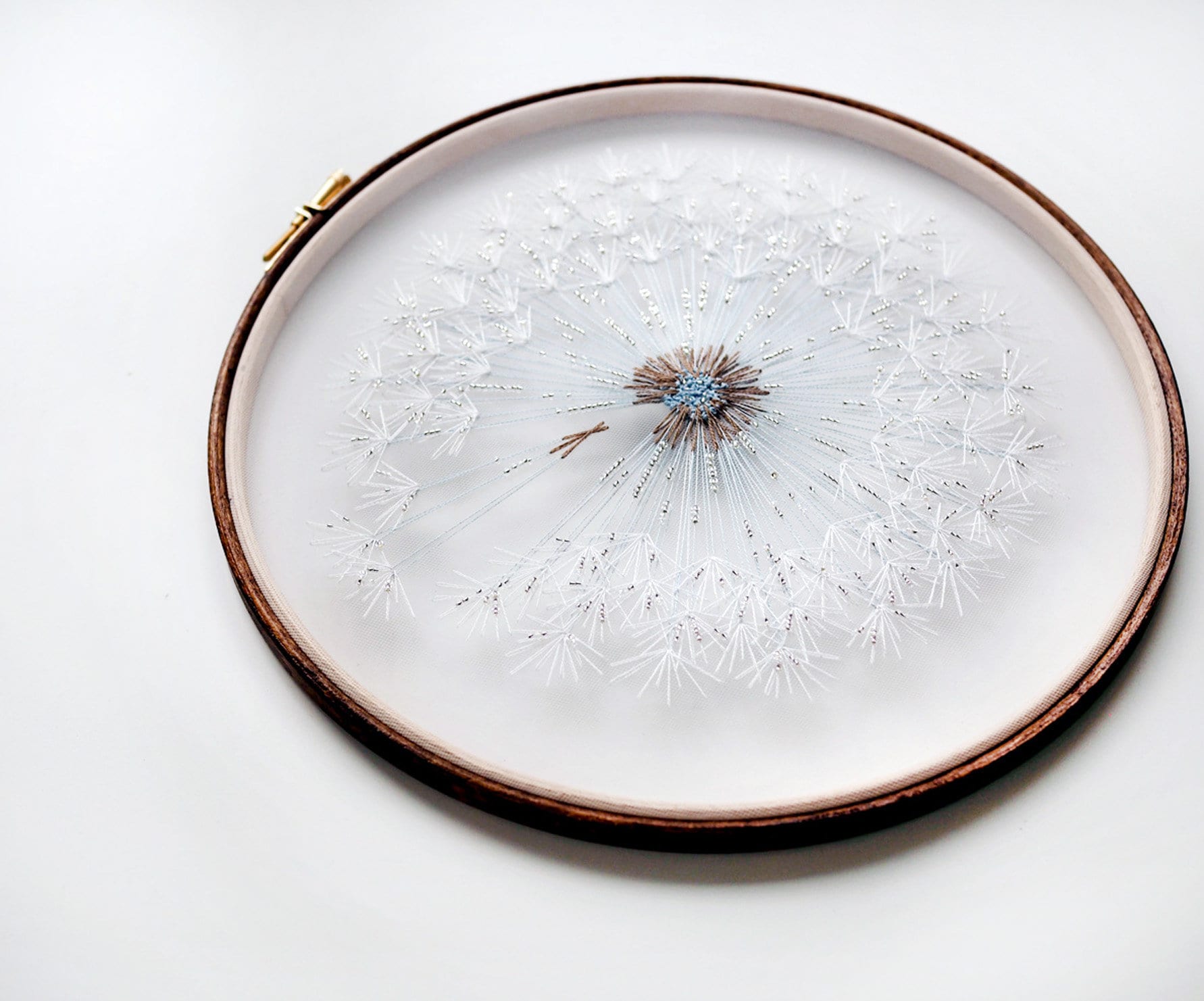 Exquisite Hand Embroidered Dandelion in a Dew on Tulle. - Etsy Canada
