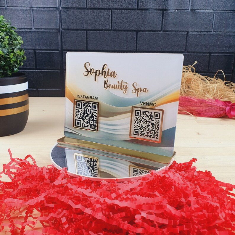 Custom Plexiglass QR Code Business Sign: Social Media & Payment - Etsy