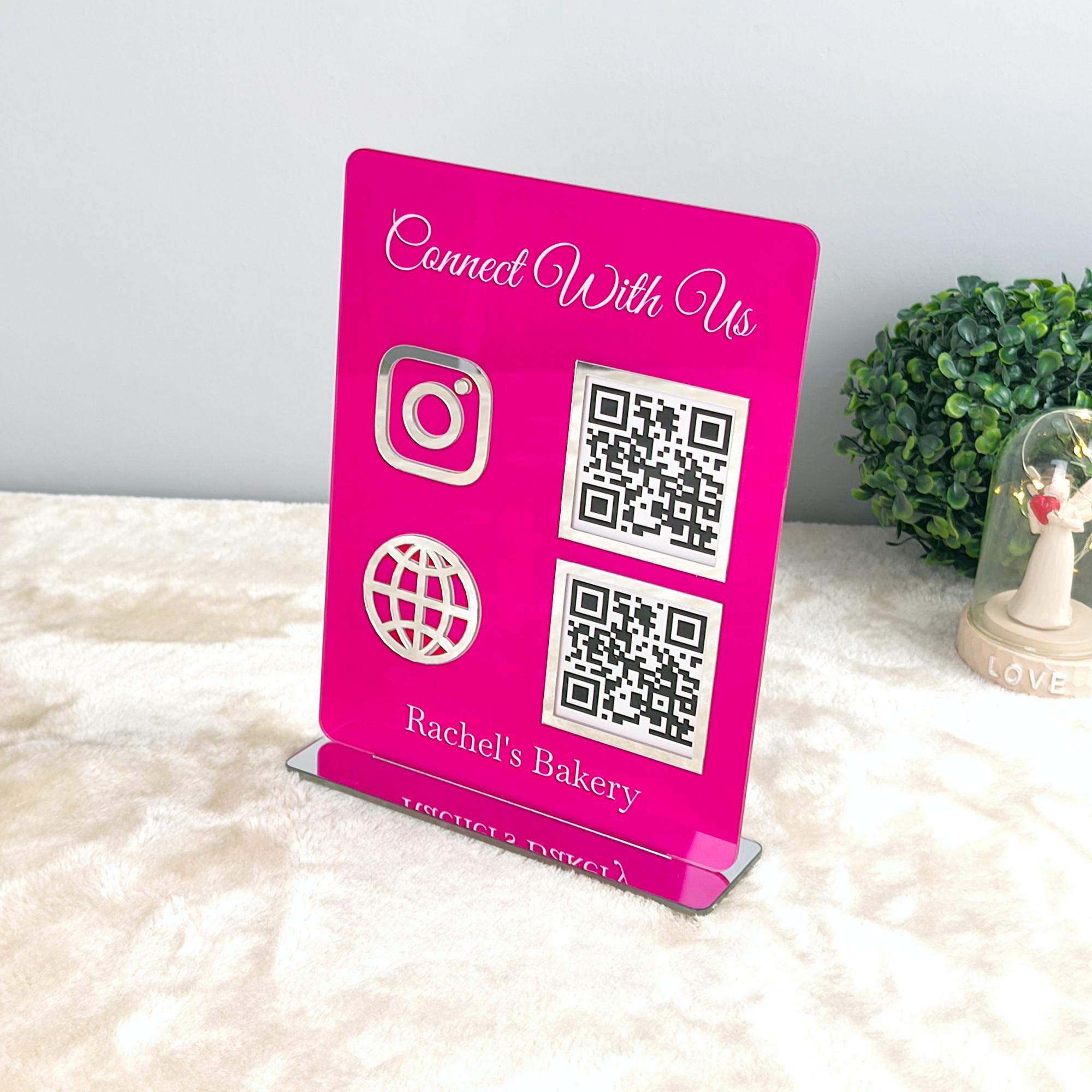 Custom Acrylic QR Code Sign: Social Media & Payment - Etsy