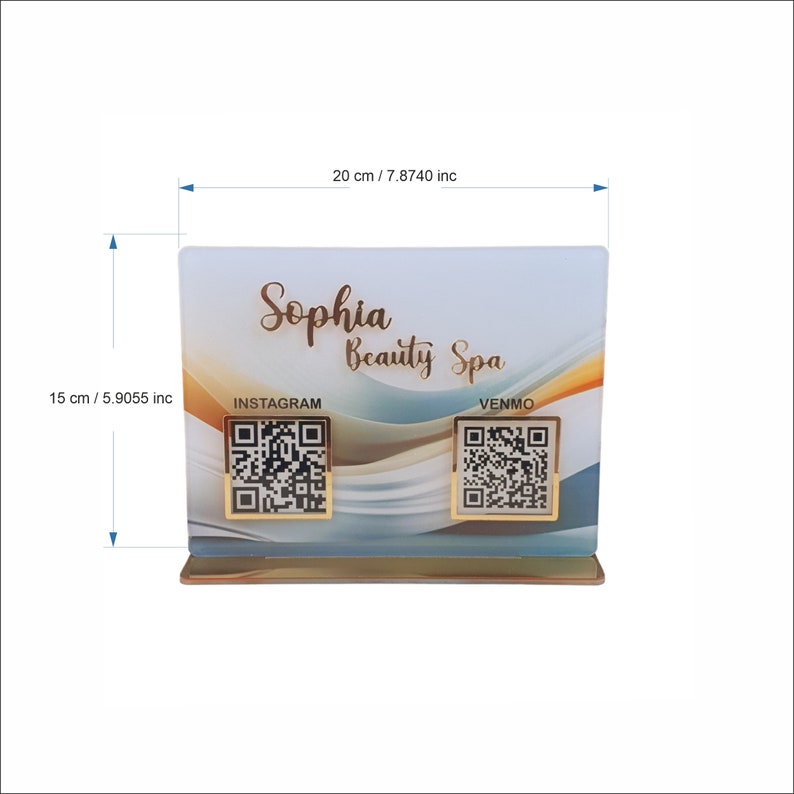 Custom Plexiglass QR Code Business Sign: Social Media & Payment - Etsy