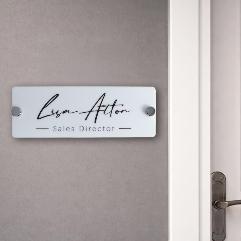 Office Wall Sign Nameplate - Acrylic Name Plate for Wall or Door ...