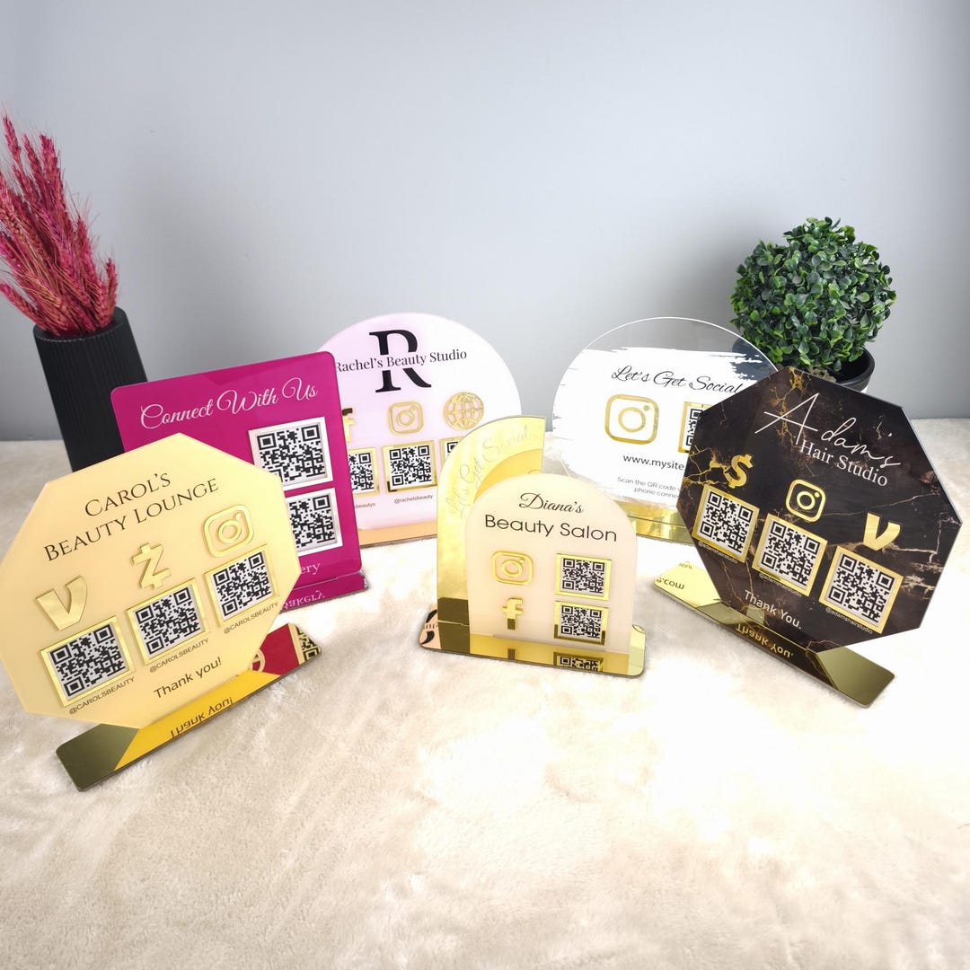 QR Code Business Social Media Sign.size and Shape Options- Compatible ...