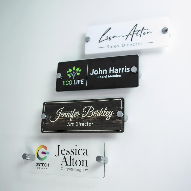 Office Wall Sign Nameplate - Acrylic Name Plate for Wall or Door ...