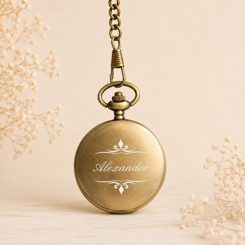 Personalized Pocket Watch & Memory Box Gift - Etsy