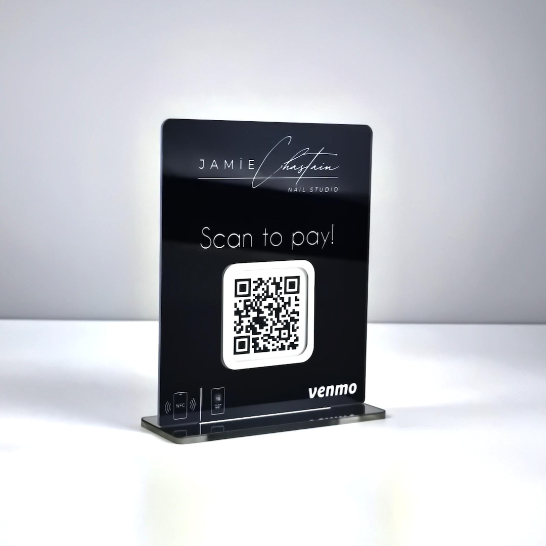 Custom QR Code Payment Sign With NFC - Acrylic Business Sign - Etsy