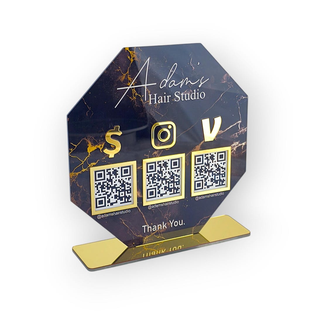 Custom Acrylic QR Code Sign: Social Media & Payment - Etsy