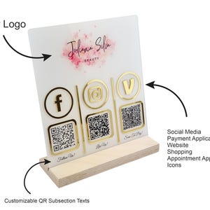 Custom QR Code Business Sign: Social Media & Payment Display - Etsy