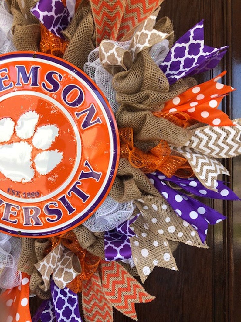 Clemson University Wreath - Etsy