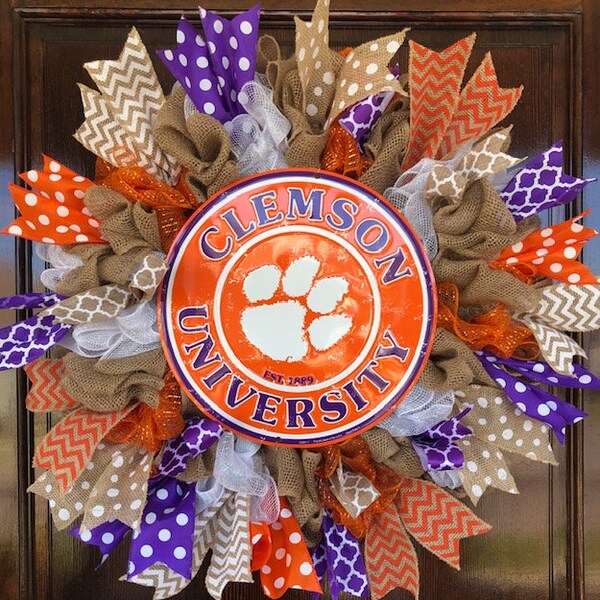 Clemson Tiger Wreath - Etsy