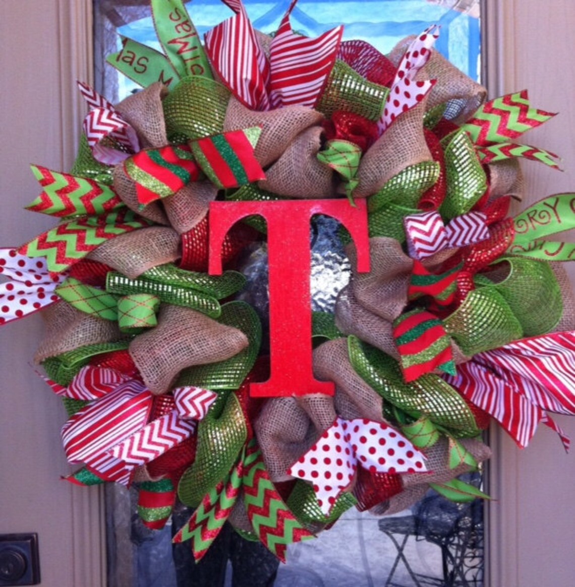 Christmas Wreath With Initial - Etsy