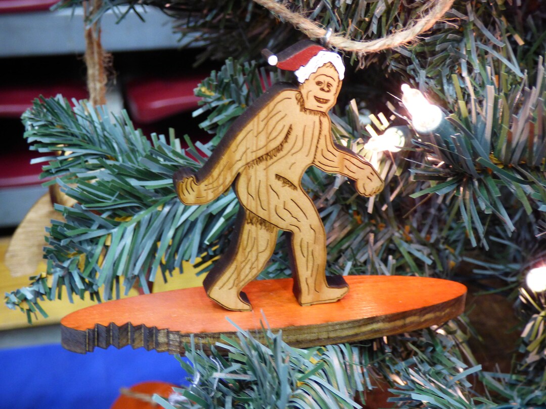 Sasquatch/big Foot Santa on a Surfboard - Etsy