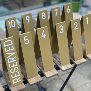 GOLD, Black, White Metal Table Numbers for Weddings, Business Events ...