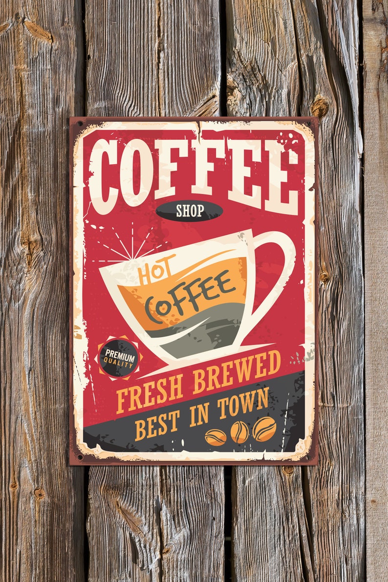 Coffee Vintage Metal Sign for CAFE Bar or Restaurant Wall | Etsy