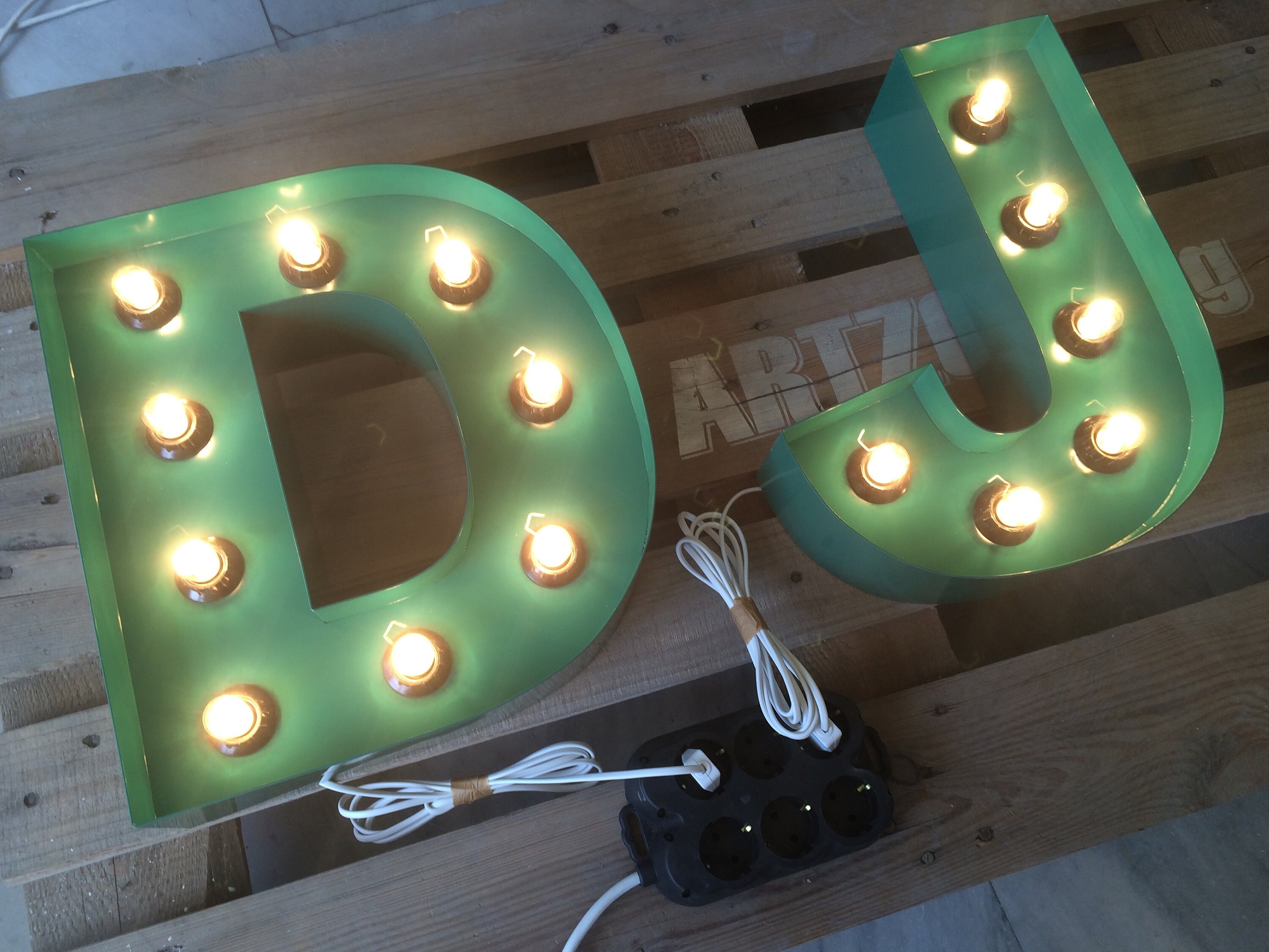 Custom Order for Large Metal Letter Light UP With Edison Bulbs - Etsy