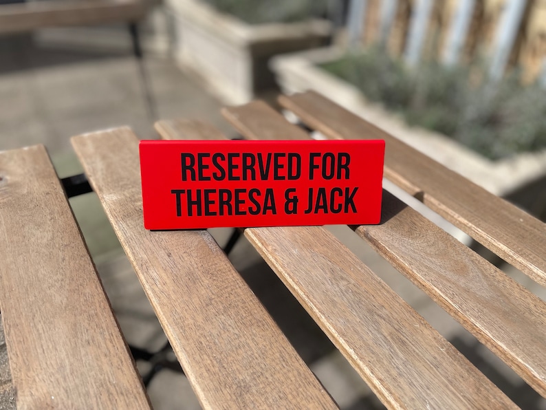 Custom RESERVED Table Sign, Sturdy Restaurant or Bar Table Decor ...