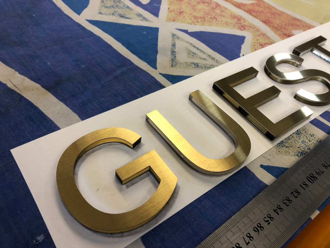 Gold Letters for Wall. 3D Letters for Hotel Rooms. Gold Letters for SPA ...