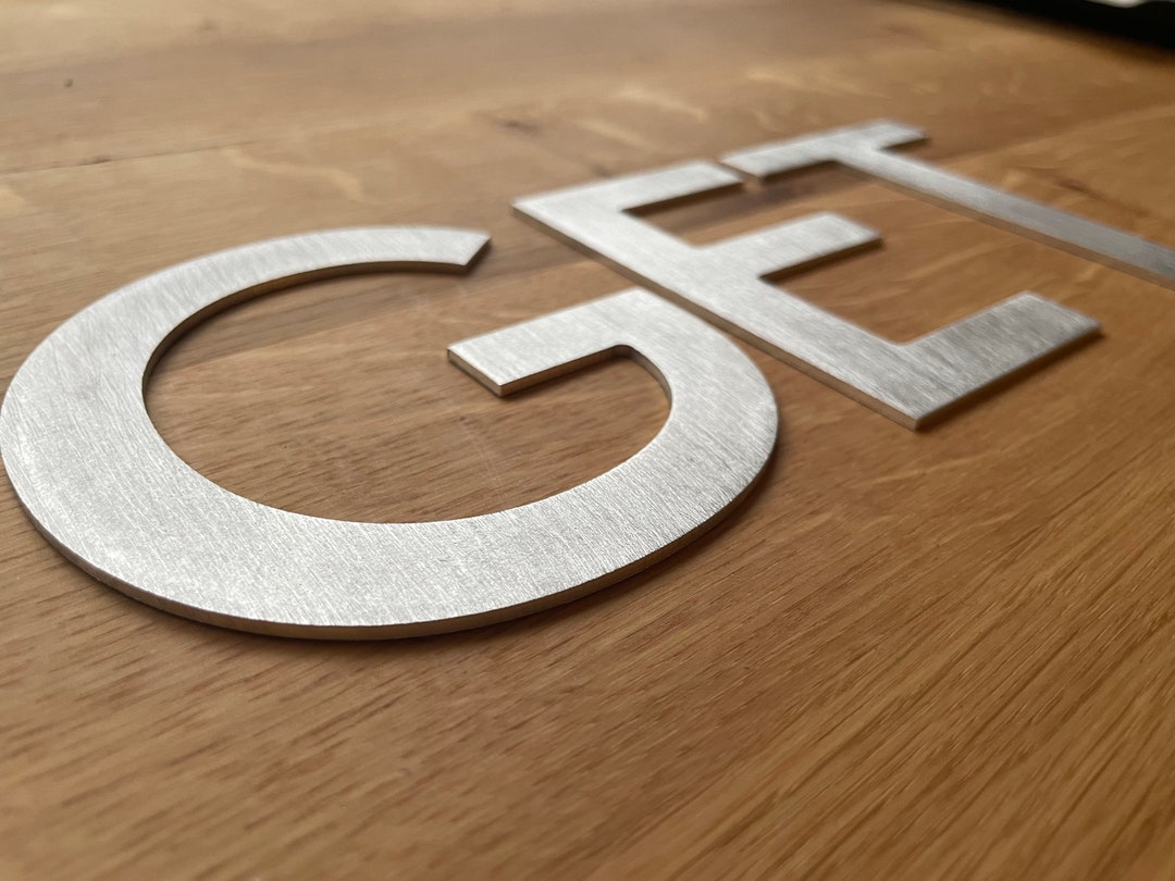 Shiny Aluminum Small or Big Metal Letters, 2" to 12" Tall Metal Letters ...