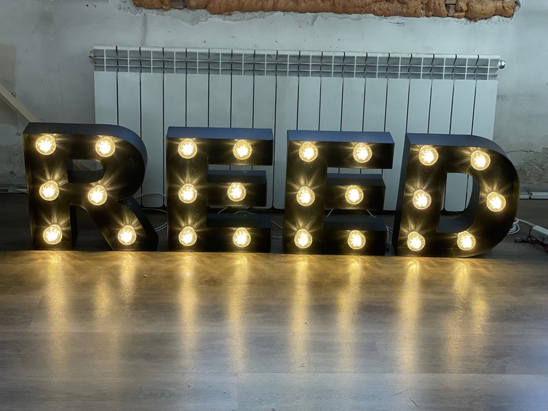 Big Letters Light up for Wall, Lighted Letters With Bulbs, Vintage ...