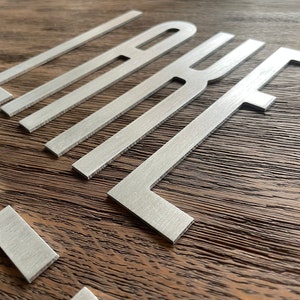 Shiny Brushed Aluminum Letters or Numbers, Custom Metal Words, Outdoor ...