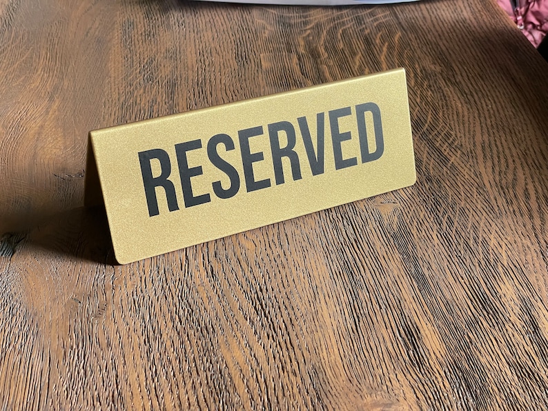Custom RESERVED Table Sign, Sturdy Restaurant or Bar Table Decor ...