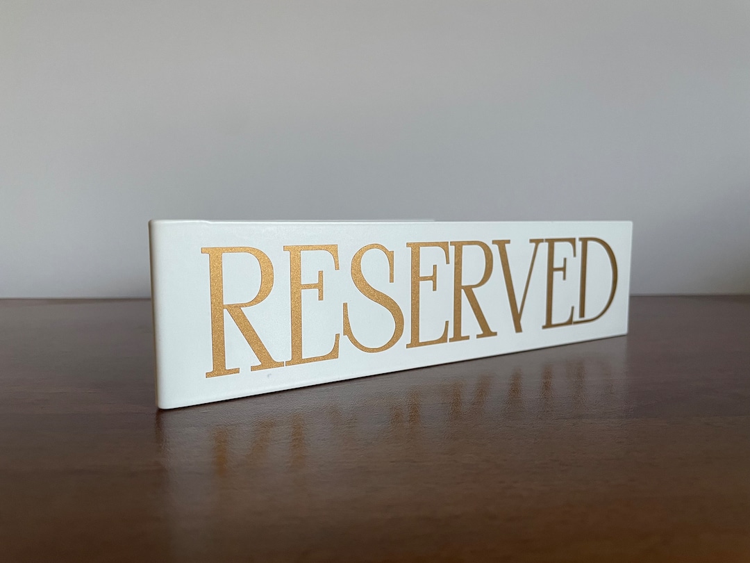 Gold RESERVED Metal Signs, Restaurant Metal Signs, Sturdy Metal ...