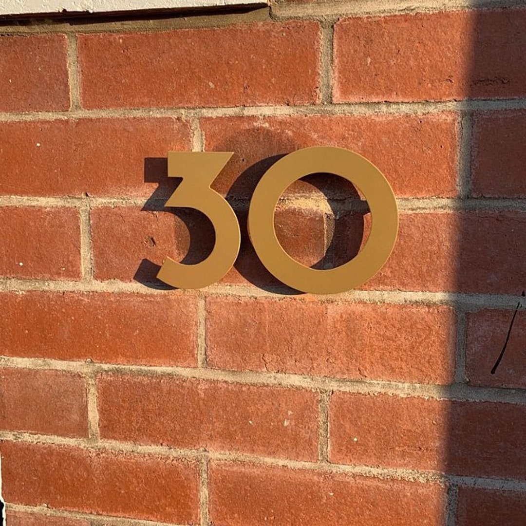 Gold Metal House Numbers, Wall Mounted House Numbers, Vintage Address ...