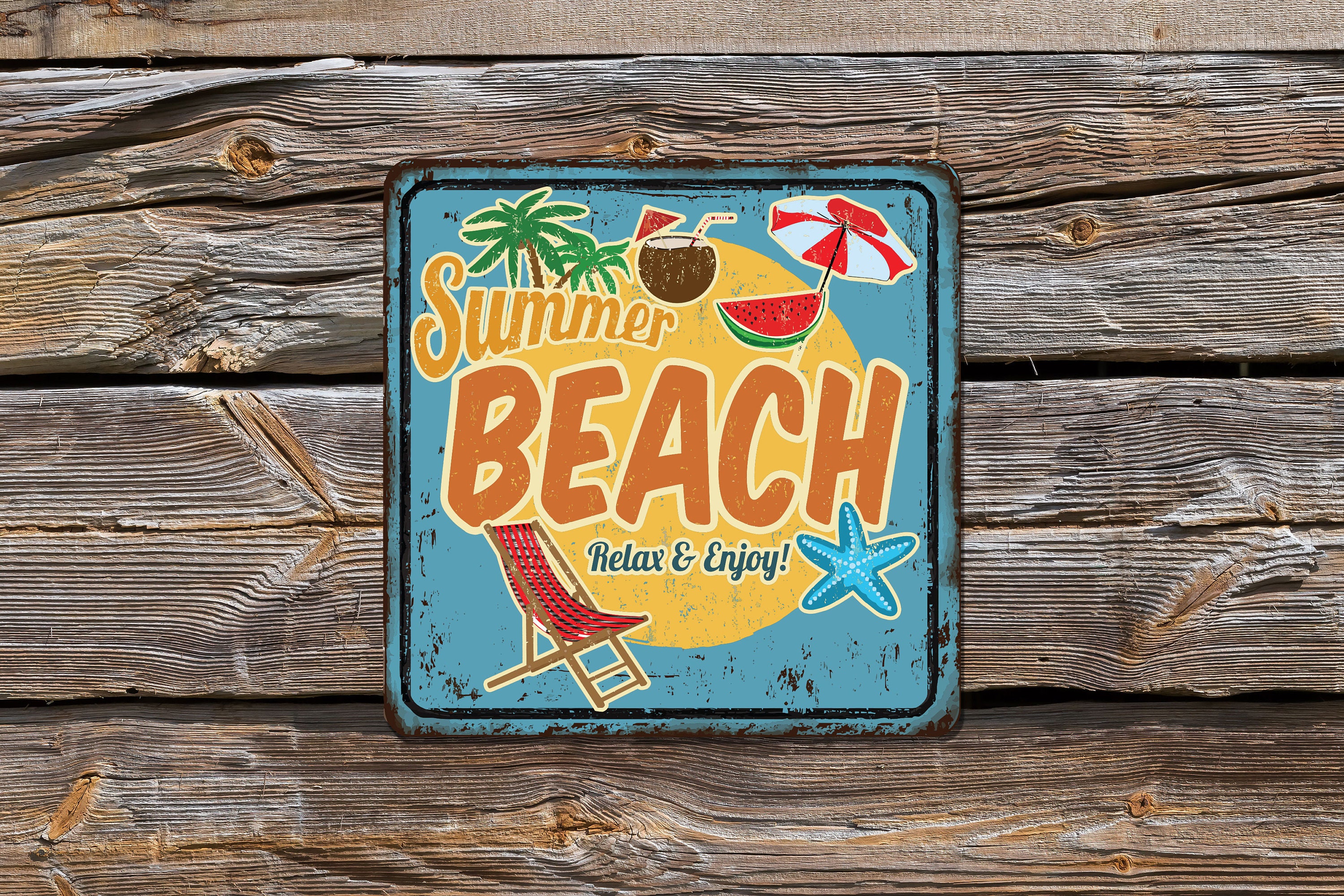 Sea Food Sign, Beach Sign, Business Sign, Door Sign, Rusty, Sign, Retro ...