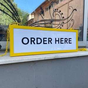 Custom Sign Retro. Light Box Sign: Black Sides Custom Text, Custom Size ...