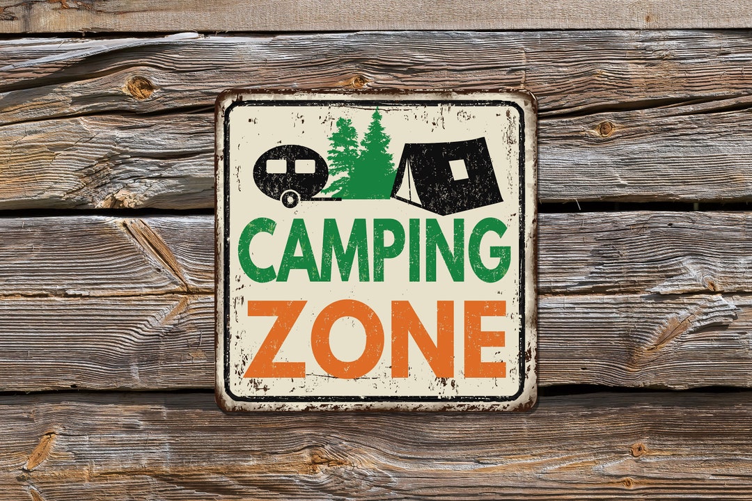 Camping Zone Vintage Rusty Sign. Signs Collection for Summer Life Style ...