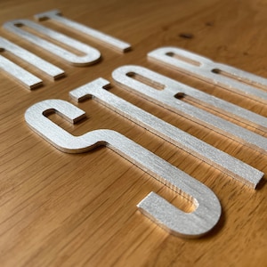Shiny Brushed Aluminum Letters or Numbers, Custom Metal Words, Outdoor ...
