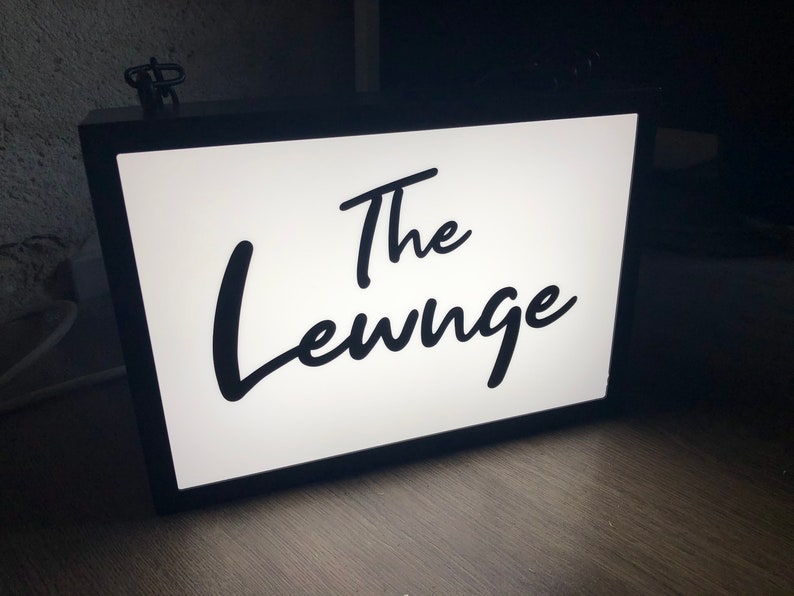 Custom Text Light Box Sign. LED Sign With Your Logo. Cofee & Bar Light ...