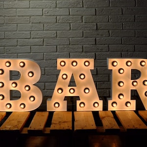 Large Letters. Marquee Letters. BAR Sign. Restaurant Wall Decor. Bar ...