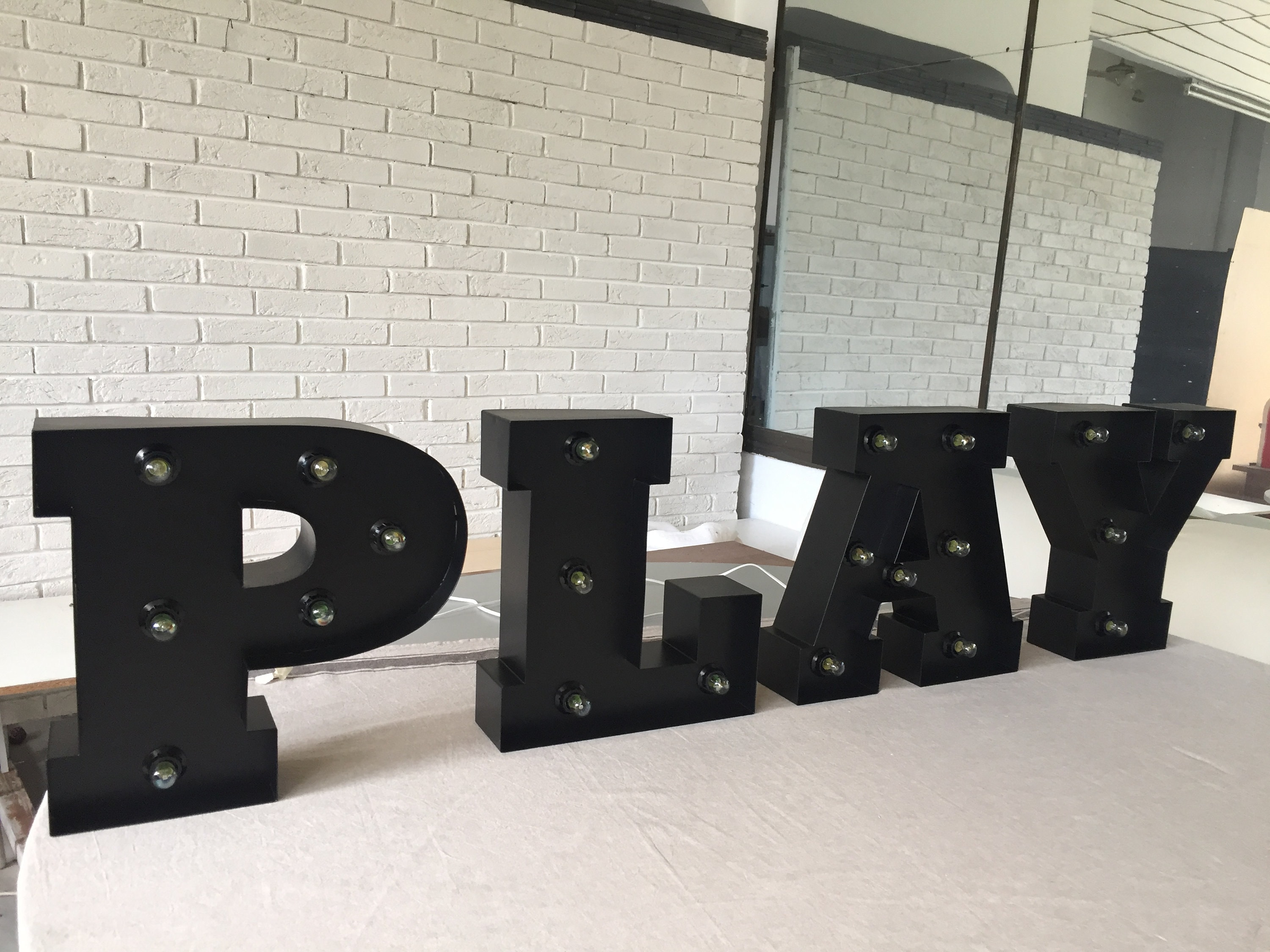 Large letters with Edison BULBS for wall decor. Wall letters | Etsy