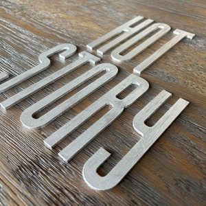 Shiny Brushed Aluminum Letters or Numbers, Custom Metal Words, Outdoor ...