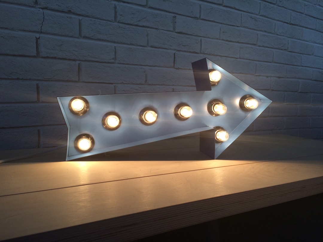 Metal Arrow Light up Wall Decor Industrial, Home Decor Sign, Wall Decor ...