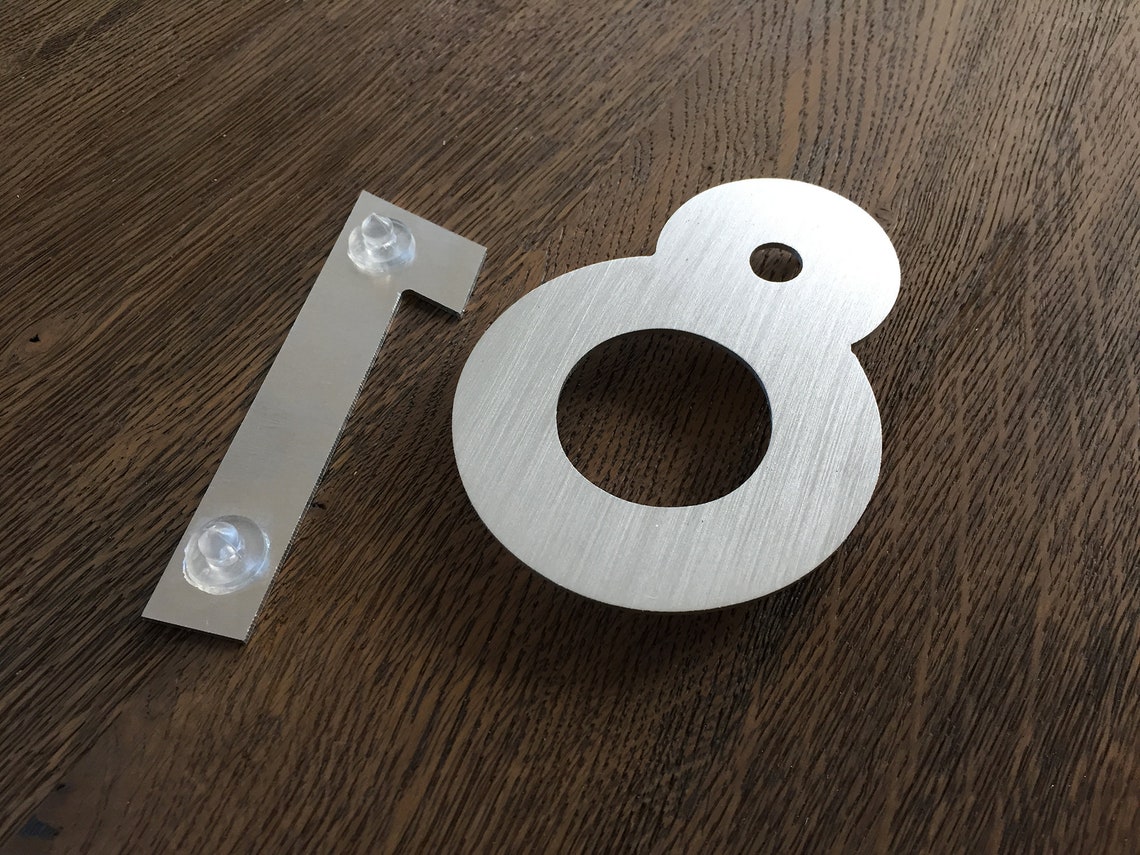 Vintage Art Deco Metal House Numbers Raw Finish Aluminum for - Etsy