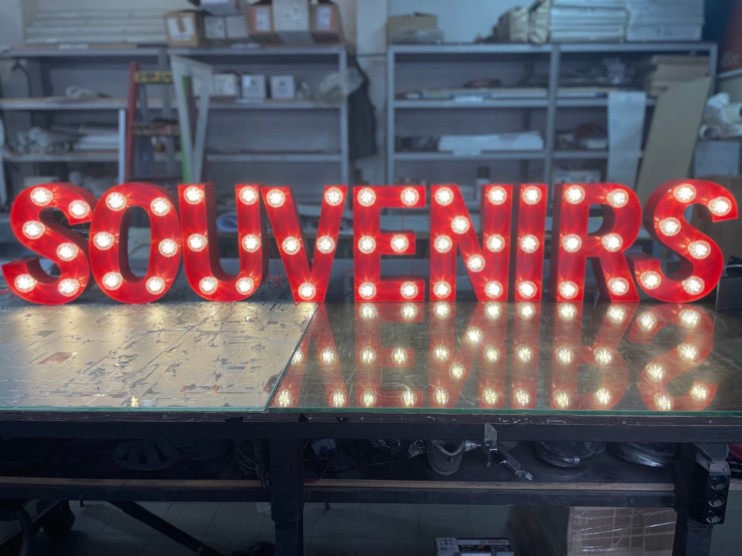 Letters With LED Bulbs Lights, Outdoor & Indoor Custom Marque Letters ...