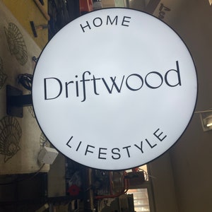 Store Front Outdoor Sign. Round Circular Light Box. Storefront Sign ...