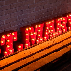 16 Light up Marquee Any Letter or Sign Custom Made Marquee Rustic ...