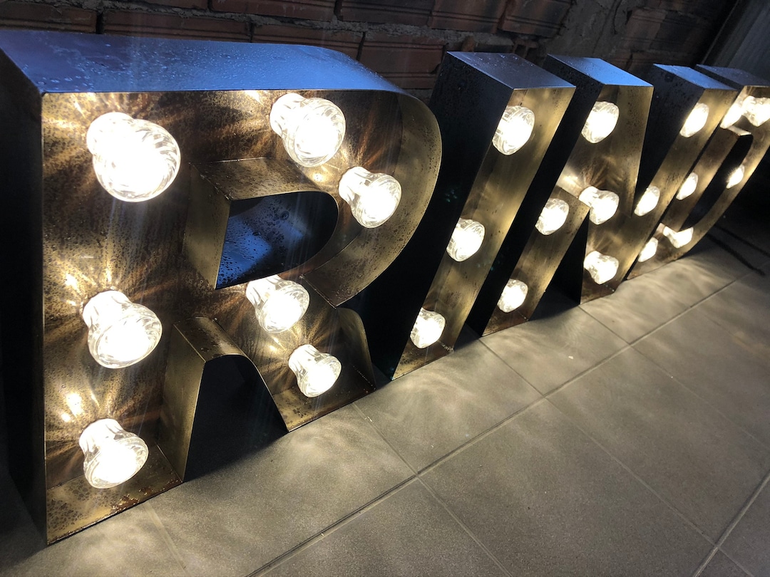 LED Bulbs Rustic Letters for Wall Decor, Letters Light up Signage ...