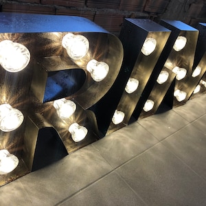 LED Bulbs Rustic Letters for Wall Decor, Letters Light up Signage ...