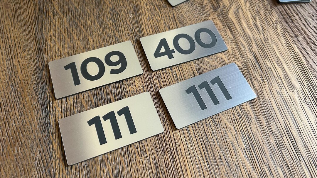 Laser Engraved Numbers, Signs for Hotel Guest House, Small Shiny Door ...