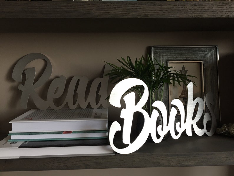 Metal Script Letters Signs Read Books Cafe or Custom - Etsy