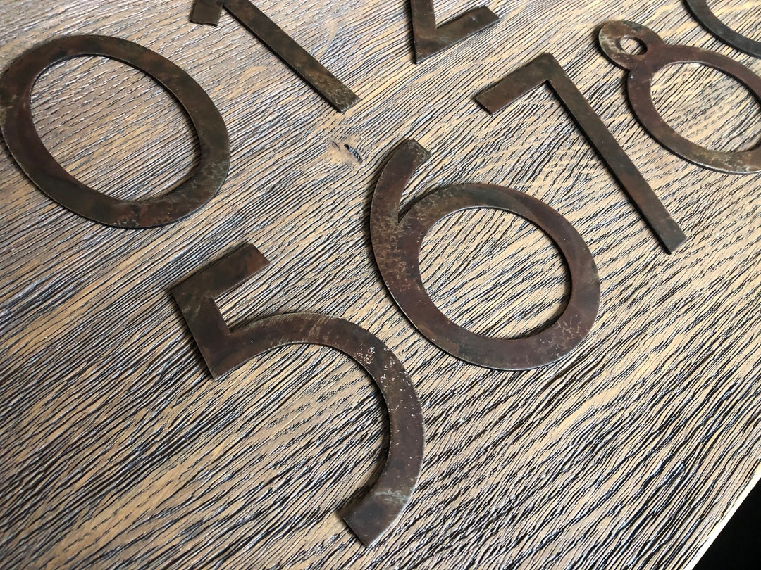 Rusty Metal Numbers DIY Signs, House Address, Address Sign Numbers ...