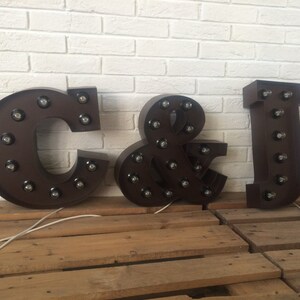 16 Light up Marquee Any Letter or Sign Custom Made Marquee Rustic ...