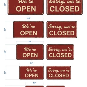 Reversible Open Closed Signs Vintage Style Double Sided Signs, Come in ...