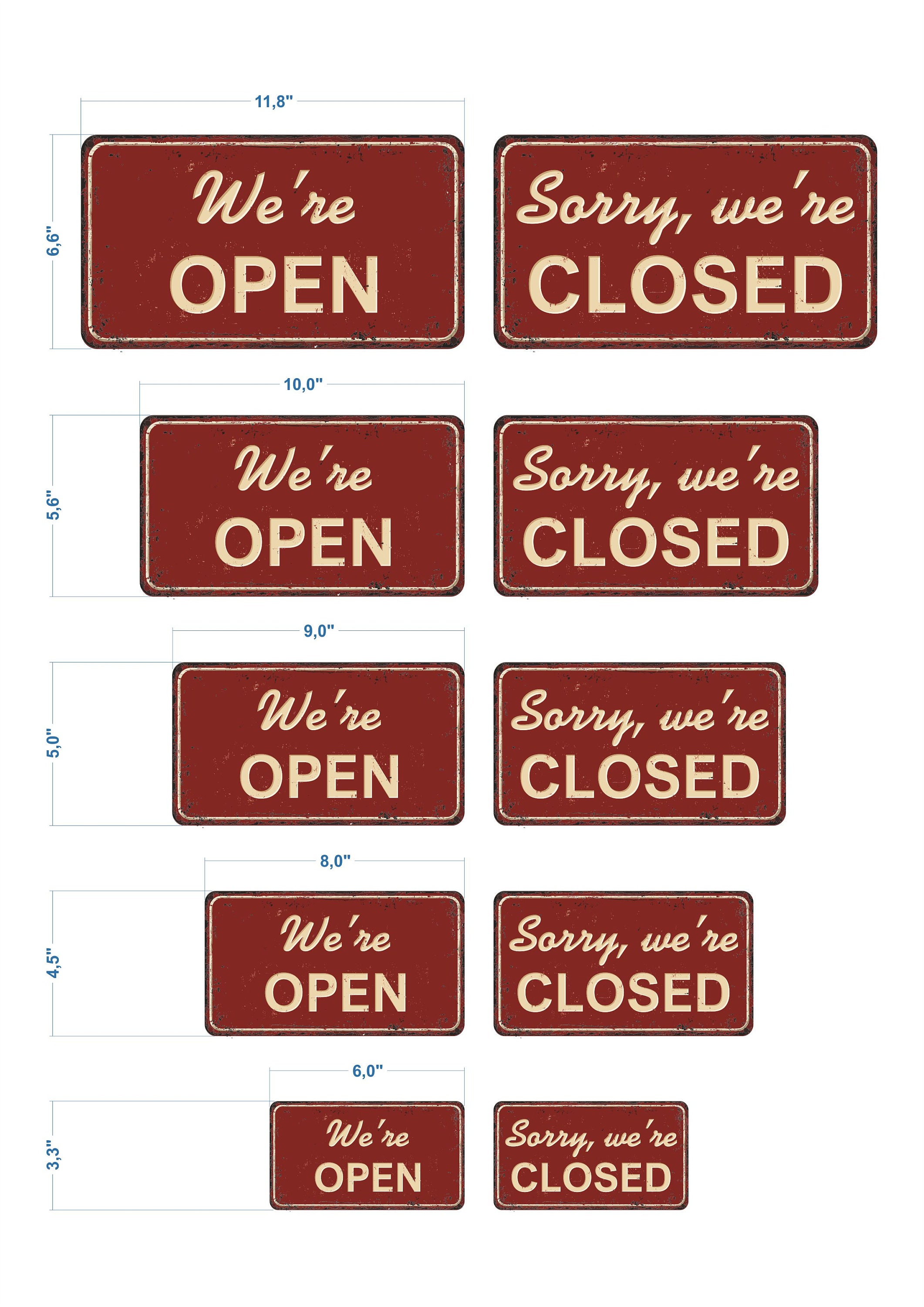 Reversible Open Closed Signs for Business Hanging Open Closed - Etsy