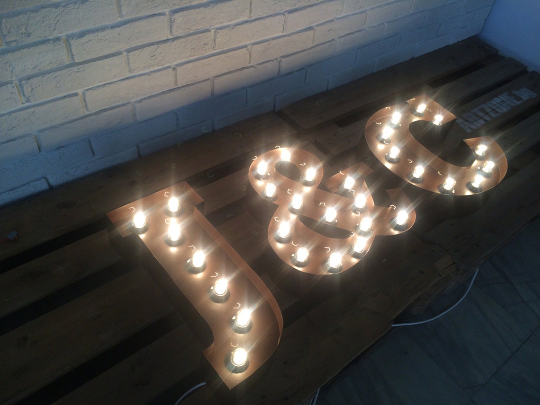 16 Light up Marquee Any Letter or Sign Custom Made Marquee Rustic ...